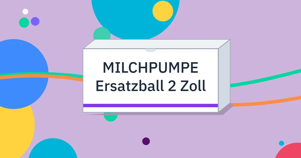 Symbolbild: Packung mit der Aufschrift MILCHPUMPE Ersatzball 2 Zoll (PZN 01732774) – Verfügbarkeit und Bezug in Apotheken in Frankfurt am Main