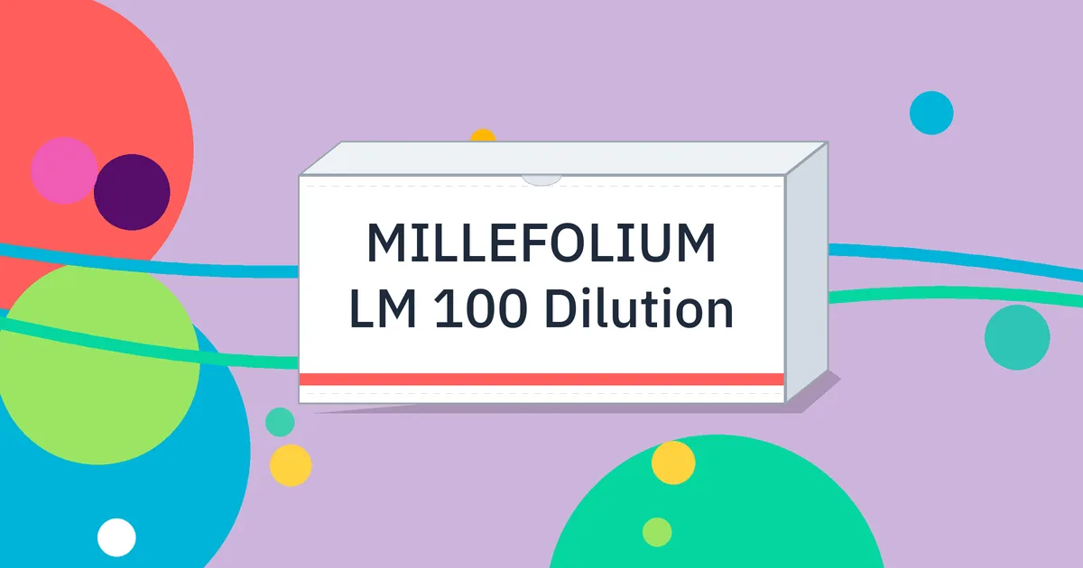 Symbolbild: Packung mit der Aufschrift MILLEFOLIUM LM 100 Dilution (PZN 13608269) – Verfügbarkeit und Bezug in Apotheken in Frankfurt am Main