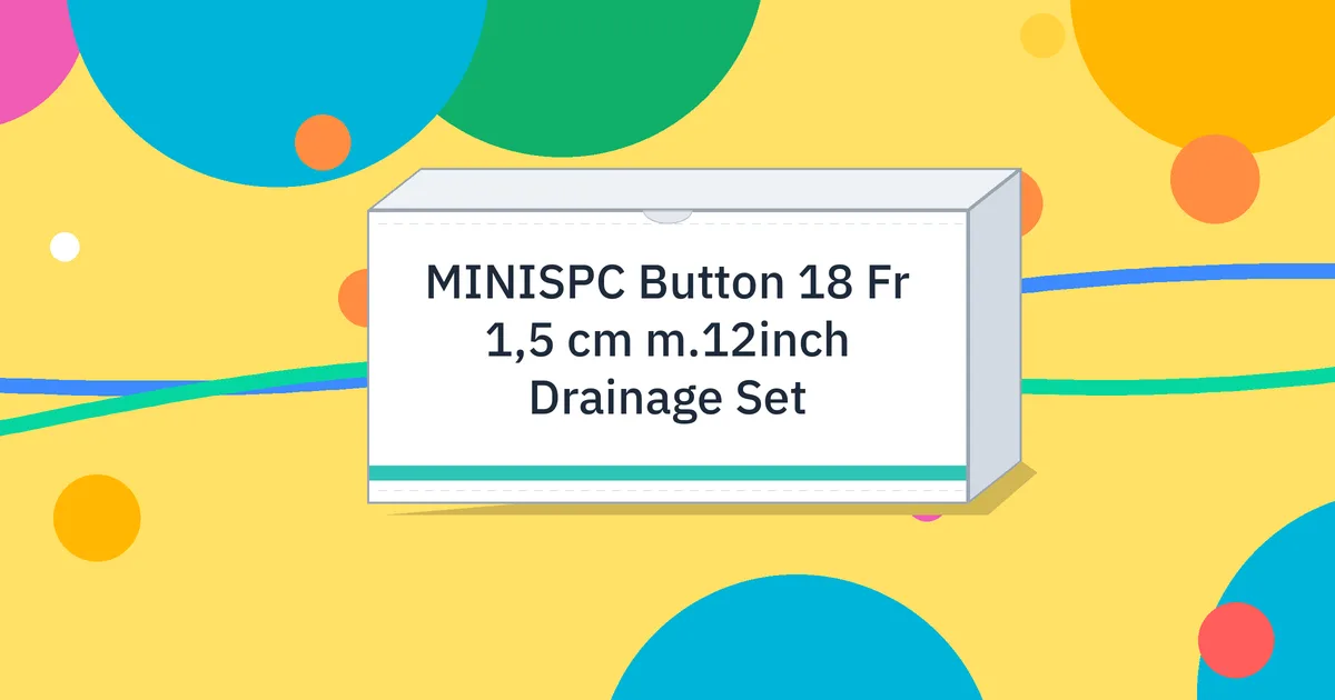 Symbolbild: Packung mit der Aufschrift MINISPC Button 18 Fr 1,5 cm m.12inch Drainage Set (PZN 20820998) – Verfügbarkeit und Bezug in Apotheken in Frankfurt am Main