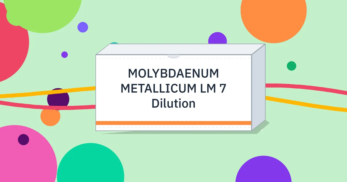 Symbolbild: Packung mit der Aufschrift MOLYBDAENUM METALLICUM LM 7 Dilution (PZN 13609748) – Verfügbarkeit und Bezug in Apotheken in Frankfurt am Main