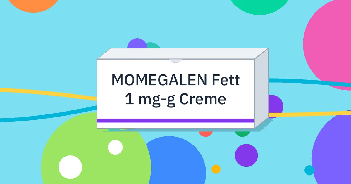 Symbolbild: Packung mit der Aufschrift MOMEGALEN Fett 1 mg-g Creme (PZN 11605976) – Verfügbarkeit und Bezug in Apotheken in Frankfurt am Main