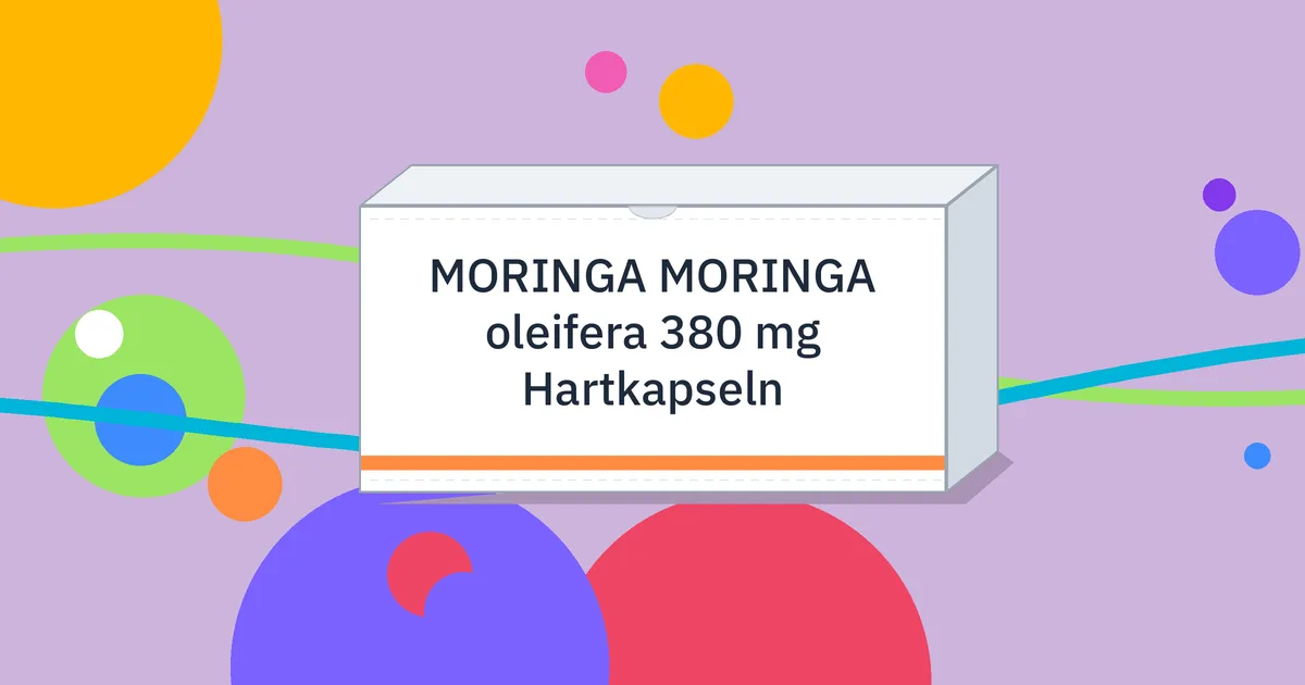 Symbolbild: Packung mit der Aufschrift MORINGA MORINGA oleifera 380 mg Hartkapseln (PZN 13837691) – Verfügbarkeit und Bezug in Apotheken in Frankfurt am Main