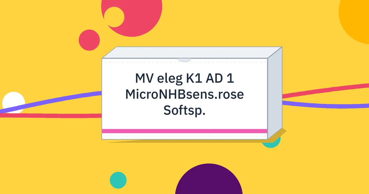Symbolbild: Packung mit der Aufschrift MV eleg K1 AD 1 MicroNHBsens.rose Softsp. (PZN 15669370) – Verfügbarkeit und Bezug in Apotheken in Frankfurt am Main