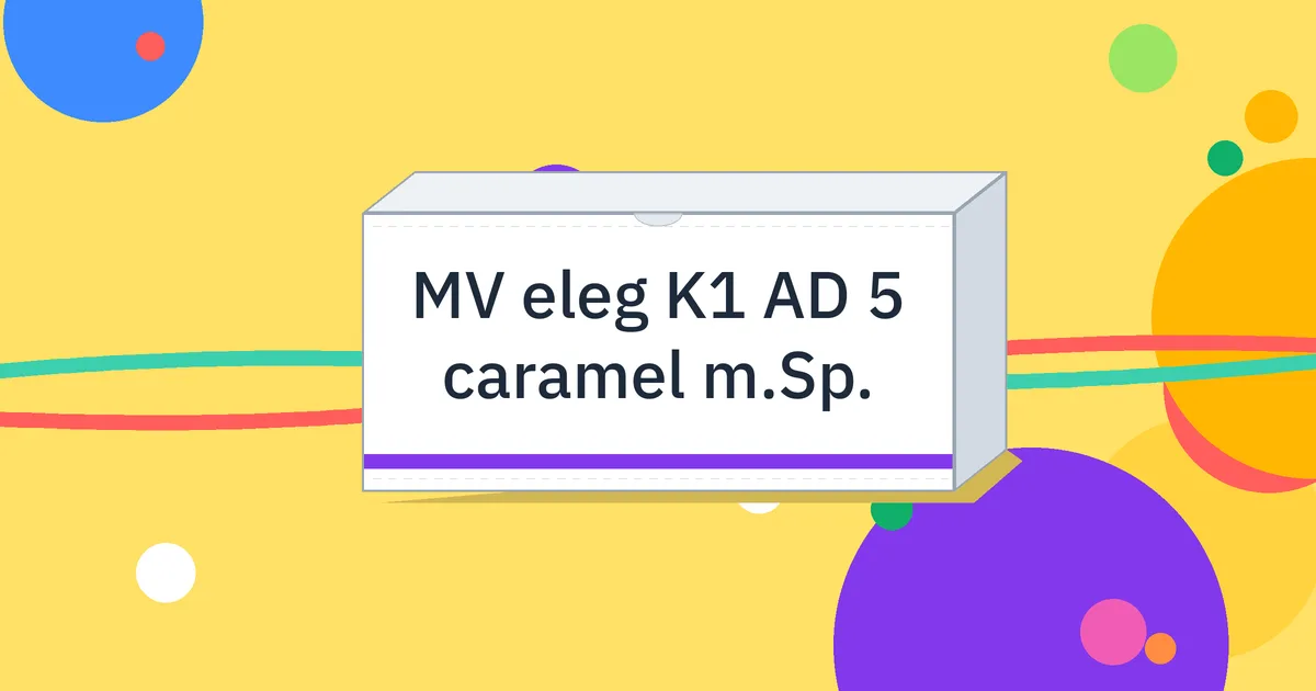 Symbolbild: Packung mit der Aufschrift MV eleg K1 AD 5 caramel m.Sp. (PZN 00528422) – Verfügbarkeit und Bezug in Apotheken in Frankfurt am Main
