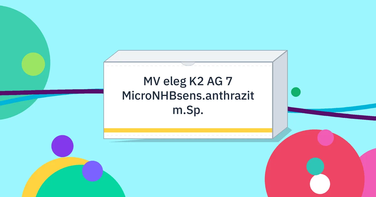 Symbolbild: Packung mit der Aufschrift MV eleg K2 AG 7 MicroNHBsens.anthrazit m.Sp. (PZN 16071686) – Verfügbarkeit und Bezug in Apotheken in Frankfurt am Main