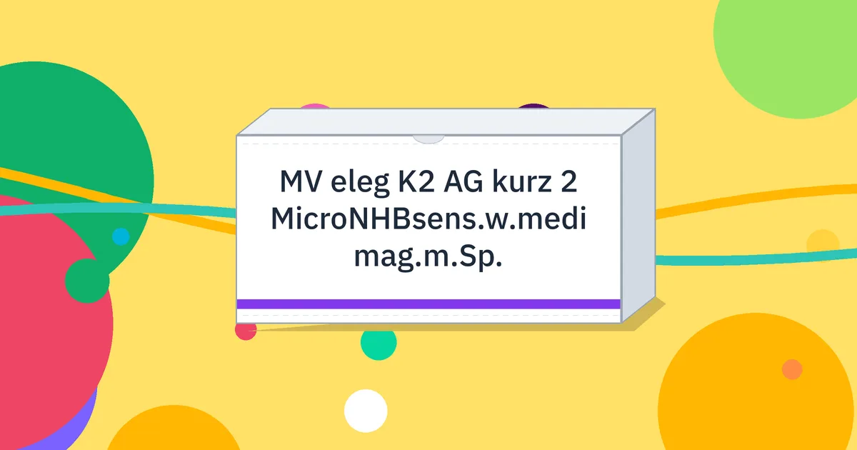 Symbolbild: Packung mit der Aufschrift MV eleg K2 AG kurz 2 MicroNHBsens.w.medi mag.m.Sp. (PZN 15711161) – Verfügbarkeit und Bezug in Apotheken in Frankfurt am Main