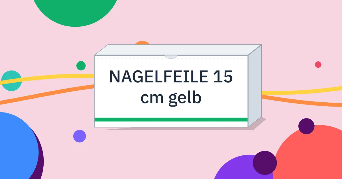 Symbolbild: Packung mit der Aufschrift NAGELFEILE 15 cm gelb (PZN 01516154) – Verfügbarkeit und Bezug in Apotheken in Frankfurt am Main