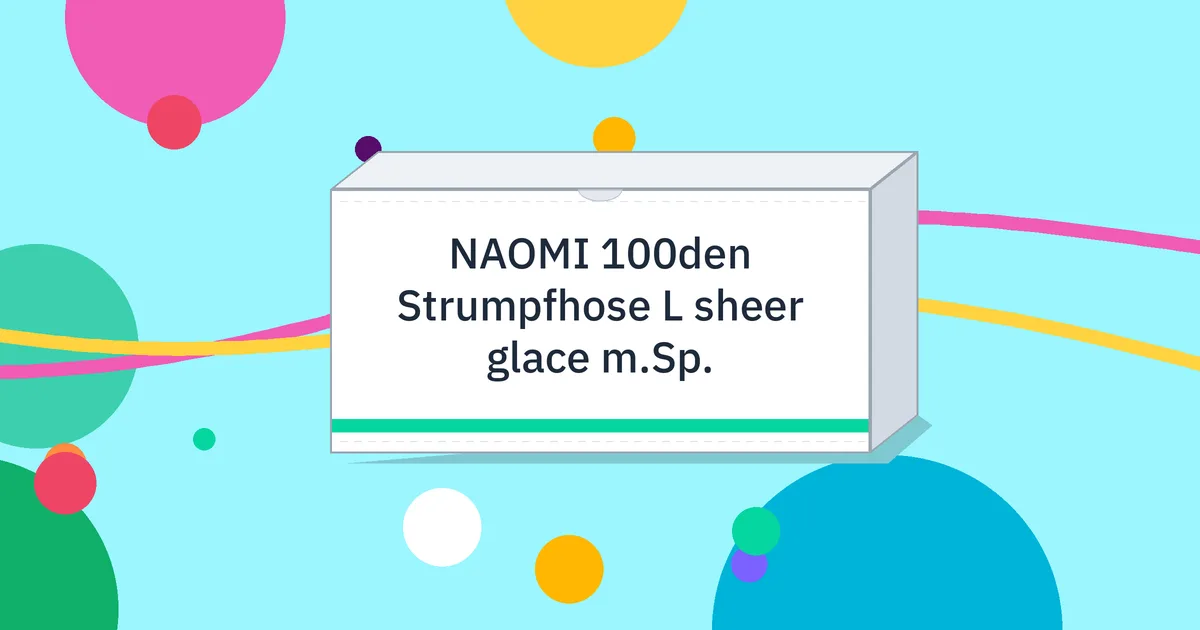 Symbolbild: Packung mit der Aufschrift NAOMI 100den Strumpfhose L sheer glace m.Sp. (PZN 16177551) – Verfügbarkeit und Bezug in Apotheken in Frankfurt am Main