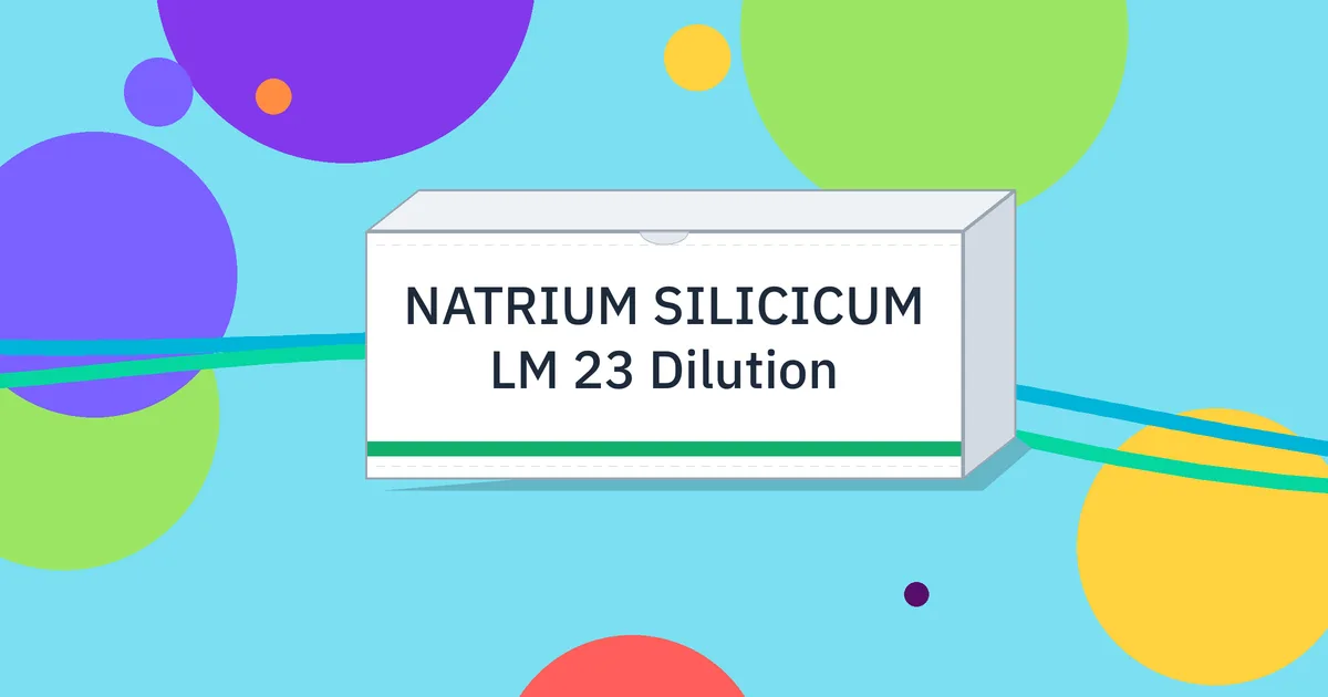 Symbolbild: Packung mit der Aufschrift NATRIUM SILICICUM LM 23 Dilution (PZN 12966966) – Verfügbarkeit und Bezug in Apotheken in Frankfurt am Main