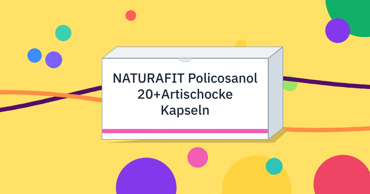 Symbolbild: Packung mit der Aufschrift NATURAFIT Policosanol 20+Artischocke Kapseln (PZN 19787014) – Verfügbarkeit und Bezug in Apotheken in Frankfurt am Main
