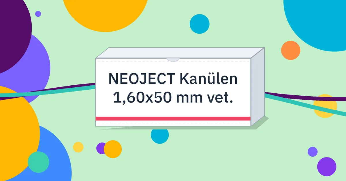 Symbolbild: Packung mit der Aufschrift NEOJECT Kanülen 1,60x50 mm vet. (PZN 00267594) – Verfügbarkeit und Bezug in Apotheken in Frankfurt am Main