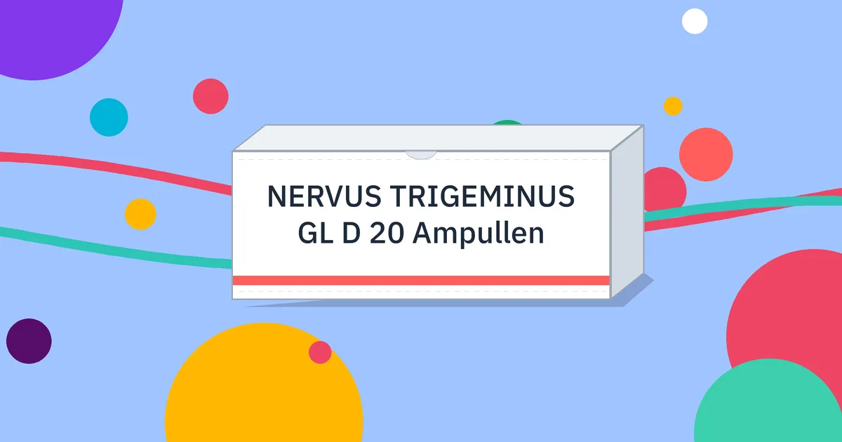 Symbolbild: Packung mit der Aufschrift NERVUS TRIGEMINUS GL D 20 Ampullen (PZN 03355293) – Verfügbarkeit und Bezug in Apotheken in Frankfurt am Main