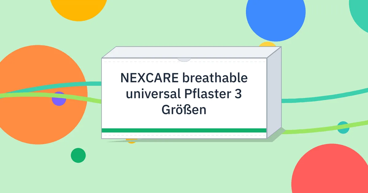 Symbolbild: Packung mit der Aufschrift NEXCARE breathable universal Pflaster 3 Größen (PZN 16319146) – Verfügbarkeit und Bezug in Apotheken in Frankfurt am Main