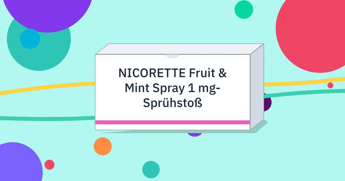 Symbolbild: Packung mit der Aufschrift NICORETTE Fruit & Mint Spray 1 mg-Sprühstoß (PZN 15293692) – Verfügbarkeit und Bezug in Apotheken in Frankfurt am Main