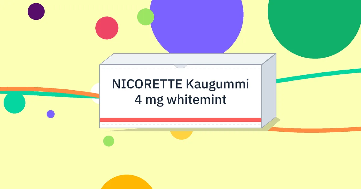 Symbolbild: Packung mit der Aufschrift NICORETTE Kaugummi 4 mg whitemint (PZN 14358780) – Verfügbarkeit und Bezug in Apotheken in Frankfurt am Main