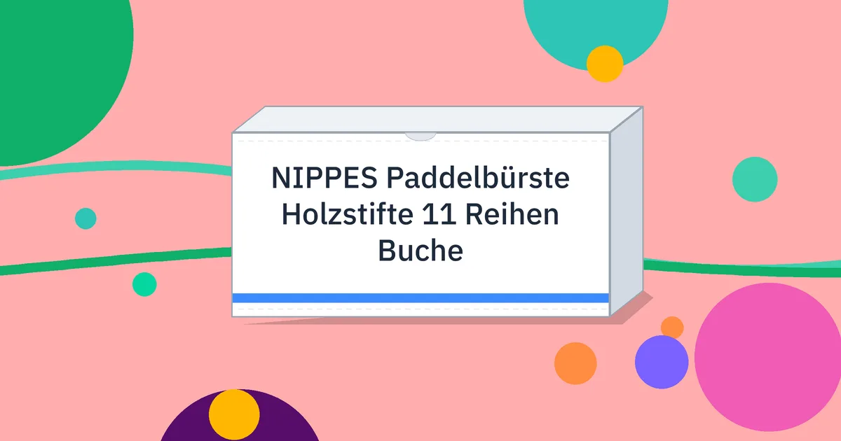 Symbolbild: Packung mit der Aufschrift NIPPES Paddelbürste Holzstifte 11 Reihen Buche (PZN 19359761) – Verfügbarkeit und Bezug in Apotheken in Frankfurt am Main