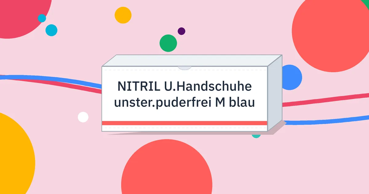 Symbolbild: Packung mit der Aufschrift NITRIL U.Handschuhe unster.puderfrei M blau (PZN 10319323) – Verfügbarkeit und Bezug in Apotheken in Frankfurt am Main