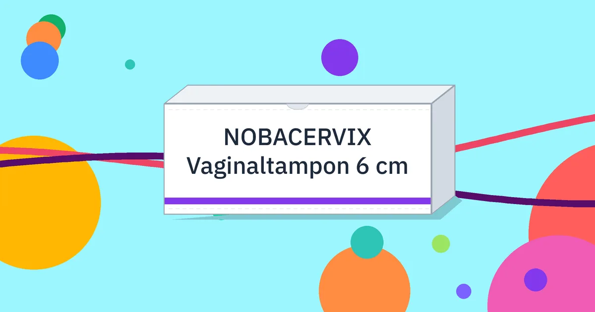 Symbolbild: Packung mit der Aufschrift NOBACERVIX Vaginaltampon 6 cm (PZN 16027739) – Verfügbarkeit und Bezug in Apotheken in Frankfurt am Main