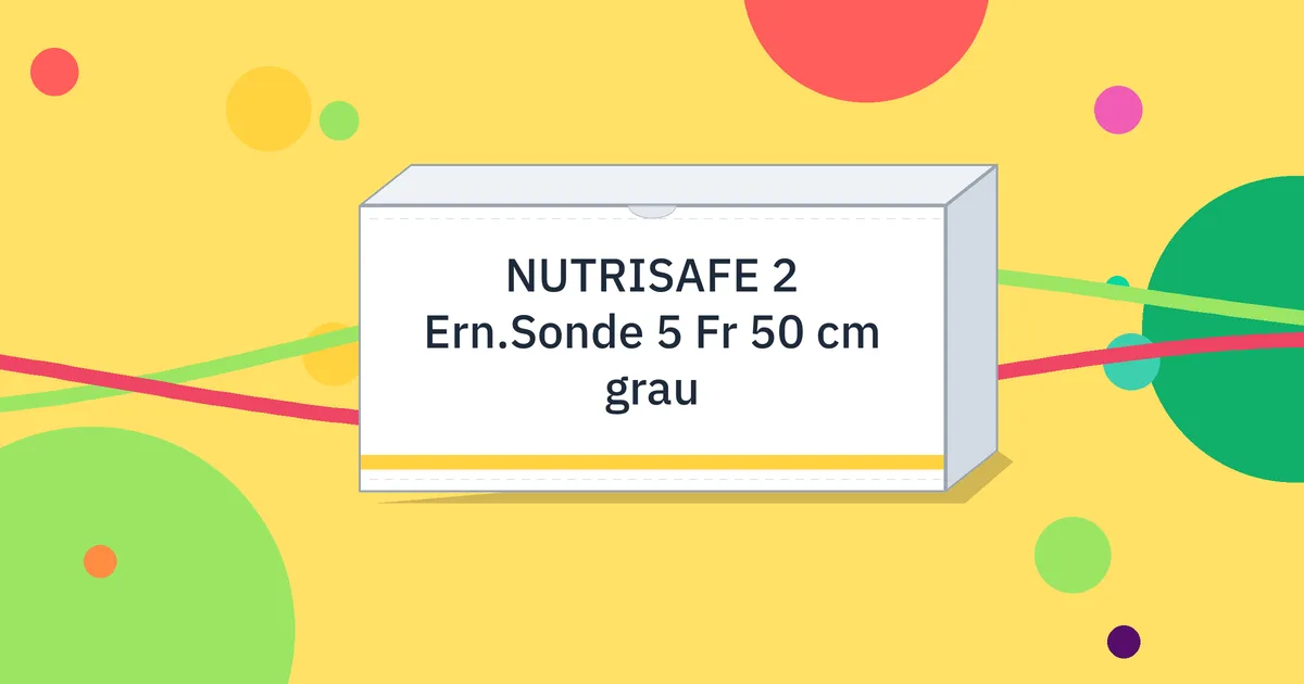 Symbolbild: Packung mit der Aufschrift NUTRISAFE 2 Ern.Sonde 5 Fr 50 cm grau (PZN 20066082) – Verfügbarkeit und Bezug in Apotheken in Frankfurt am Main