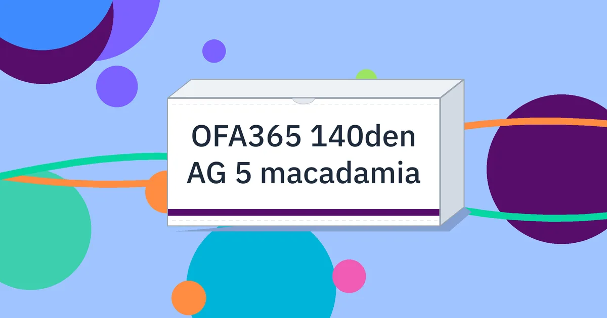 Symbolbild: Packung mit der Aufschrift OFA365 140den AG 5 macadamia (PZN 16723060) – Verfügbarkeit und Bezug in Apotheken in Frankfurt am Main