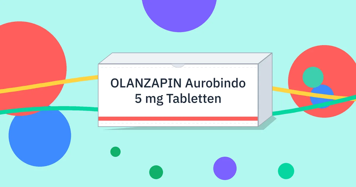 Symbolbild: Packung mit der Aufschrift OLANZAPIN Aurobindo 5 mg Tabletten (PZN 09618204) – Verfügbarkeit und Bezug in Apotheken in Frankfurt am Main