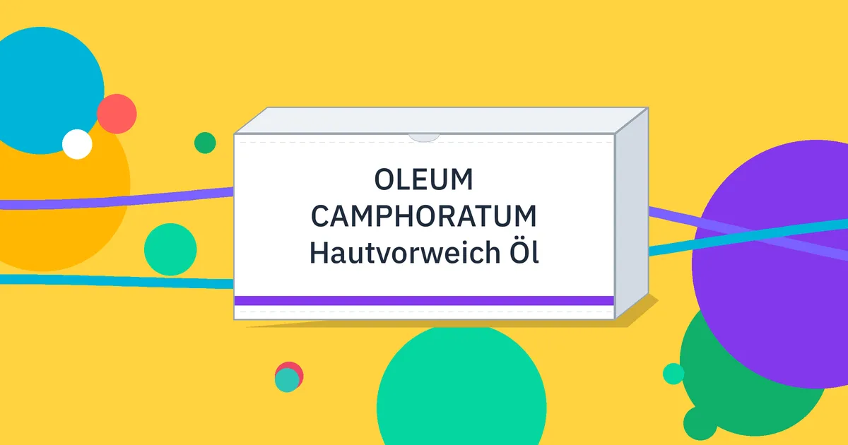 Symbolbild: Packung mit der Aufschrift OLEUM CAMPHORATUM Hautvorweich Öl (PZN 04443562) – Verfügbarkeit und Bezug in Apotheken in Frankfurt am Main