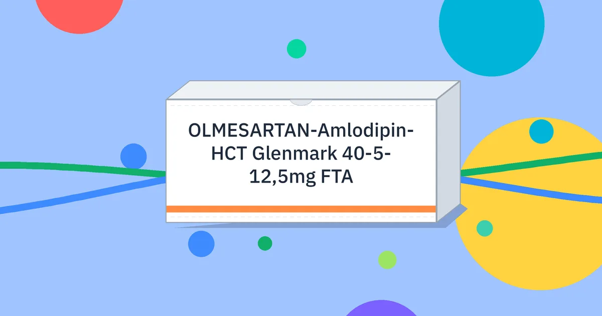 Symbolbild: Packung mit der Aufschrift OLMESARTAN-Amlodipin-HCT Glenmark 40-5-12,5mg FTA (PZN 17205769) – Verfügbarkeit und Bezug in Apotheken in Frankfurt am Main