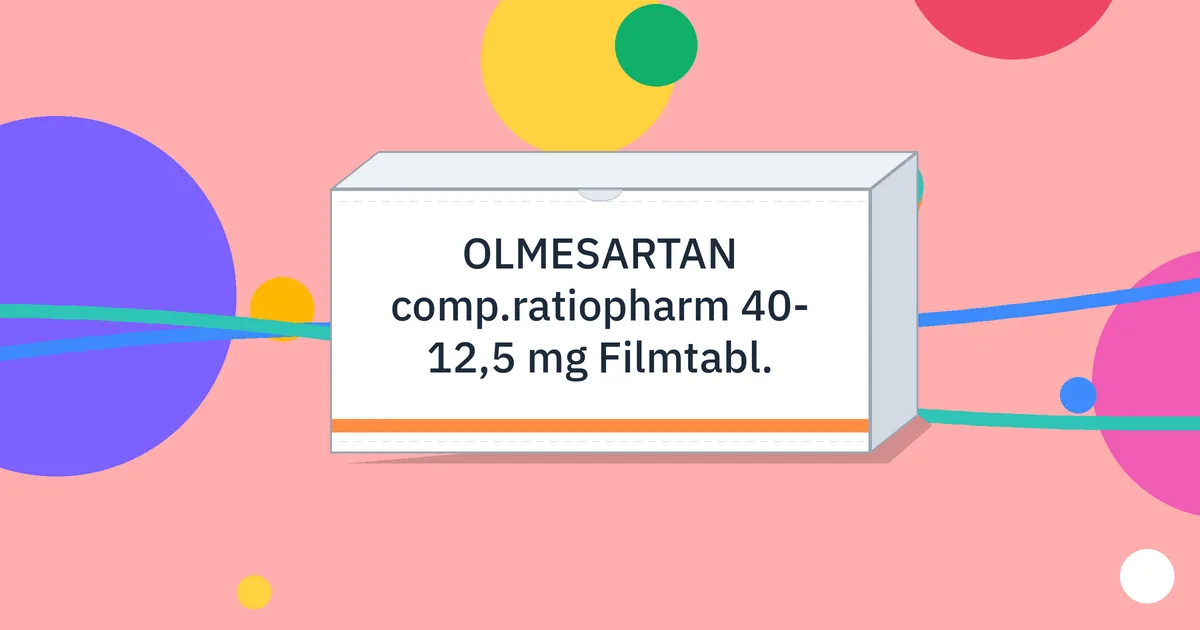 Symbolbild: Packung mit der Aufschrift OLMESARTAN comp.ratiopharm 40-12,5 mg Filmtabl. (PZN 12366692) – Verfügbarkeit und Bezug in Apotheken in Frankfurt am Main