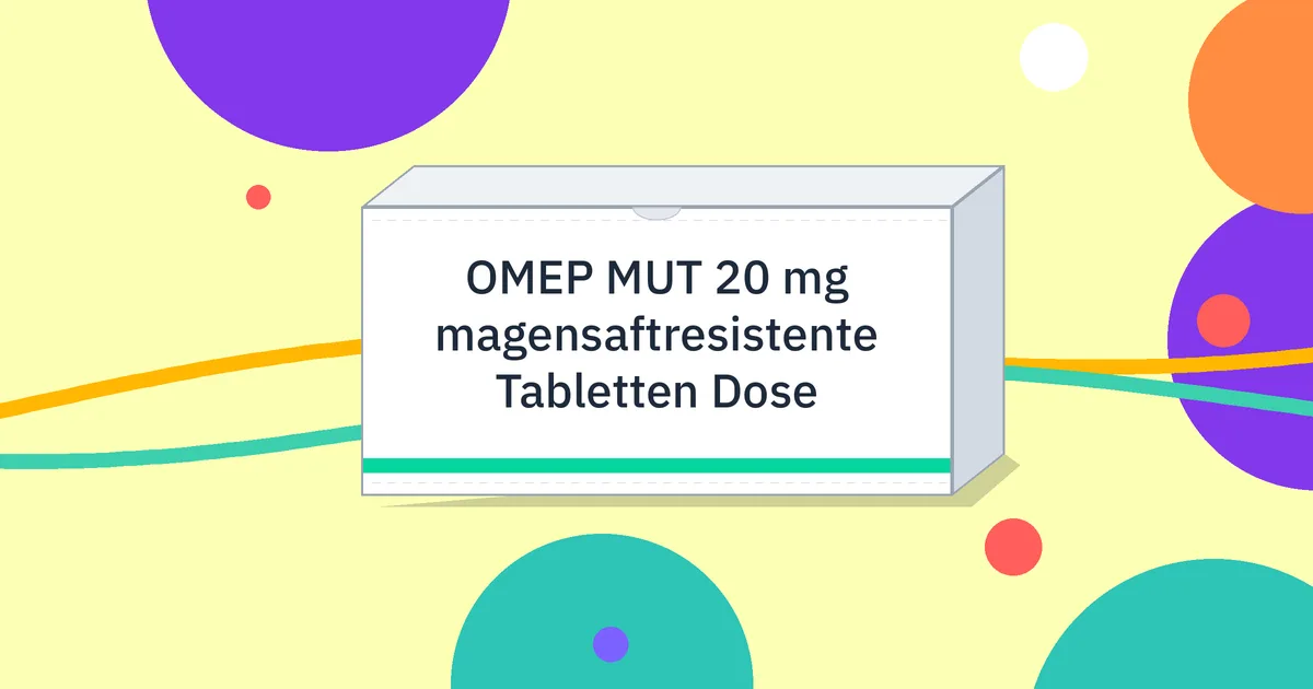 Symbolbild: Packung mit der Aufschrift OMEP MUT 20 mg magensaftresistente Tabletten Dose (PZN 17420835) – Verfügbarkeit und Bezug in Apotheken in Frankfurt am Main