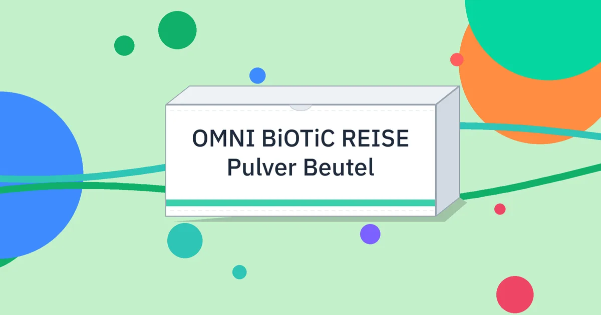 Symbolbild: Packung mit der Aufschrift OMNI BiOTiC REISE Pulver Beutel (PZN 09066012) – Verfügbarkeit und Bezug in Apotheken in Frankfurt am Main