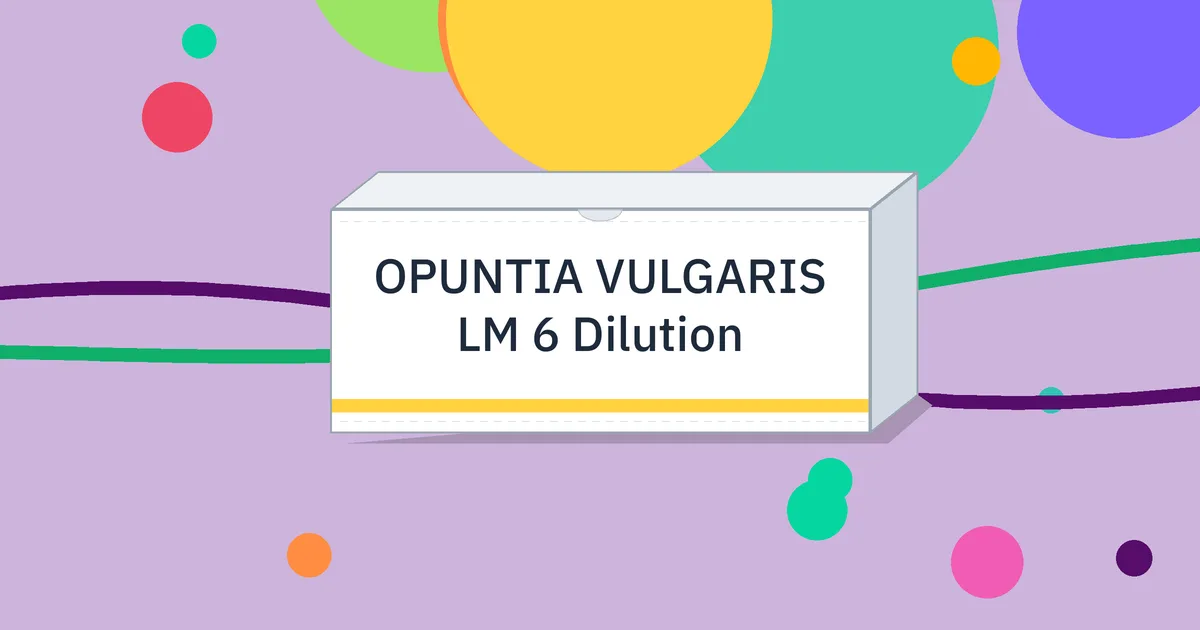 Symbolbild: Packung mit der Aufschrift OPUNTIA VULGARIS LM 6 Dilution (PZN 13627479) – Verfügbarkeit und Bezug in Apotheken in Frankfurt am Main