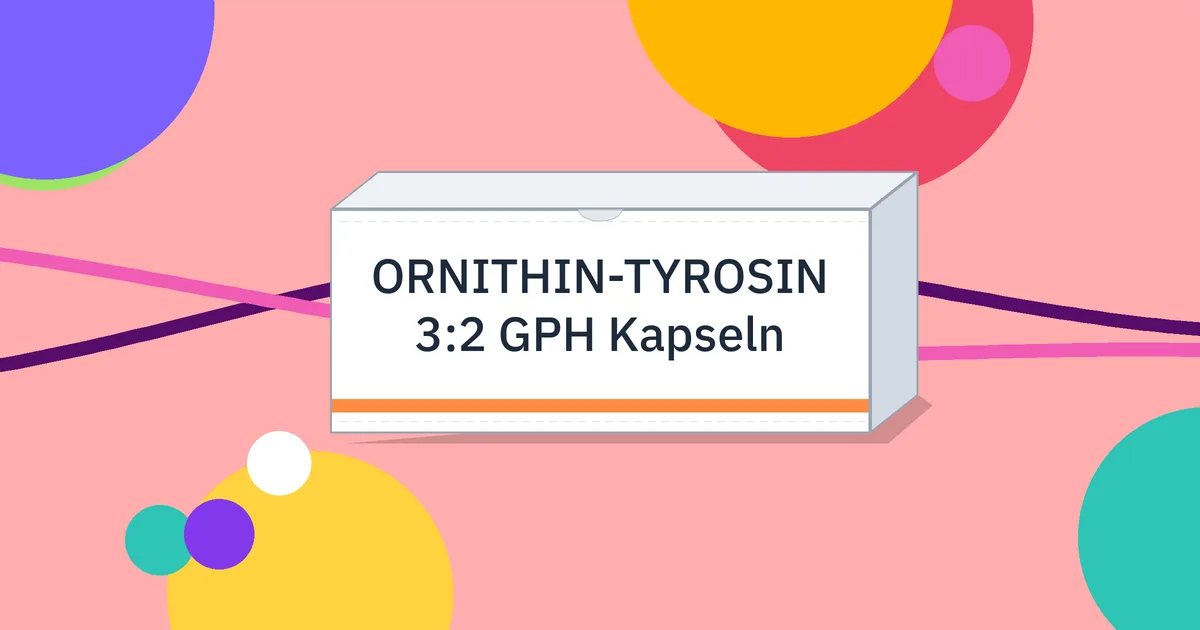 Symbolbild: Packung mit der Aufschrift ORNITHIN-TYROSIN 3:2 GPH Kapseln (PZN 00943871) – Verfügbarkeit und Bezug in Apotheken in Frankfurt am Main