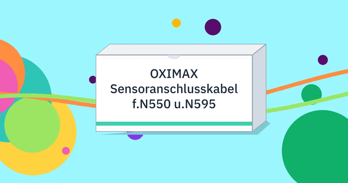 Symbolbild: Packung mit der Aufschrift OXIMAX Sensoranschlusskabel f.N550 u.N595 (PZN 03490571) – Verfügbarkeit und Bezug in Apotheken in Frankfurt am Main
