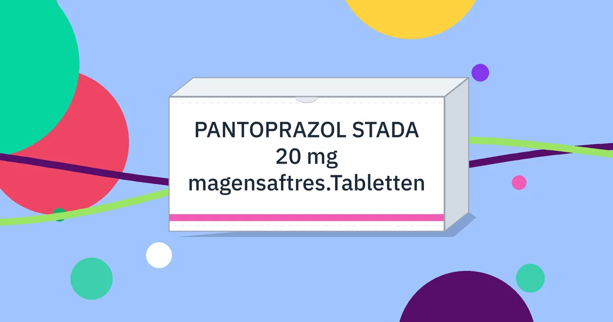 Symbolbild: Packung mit der Aufschrift PANTOPRAZOL STADA 20 mg magensaftres.Tabletten (PZN 01162213) – Verfügbarkeit und Bezug in Apotheken in Frankfurt am Main
