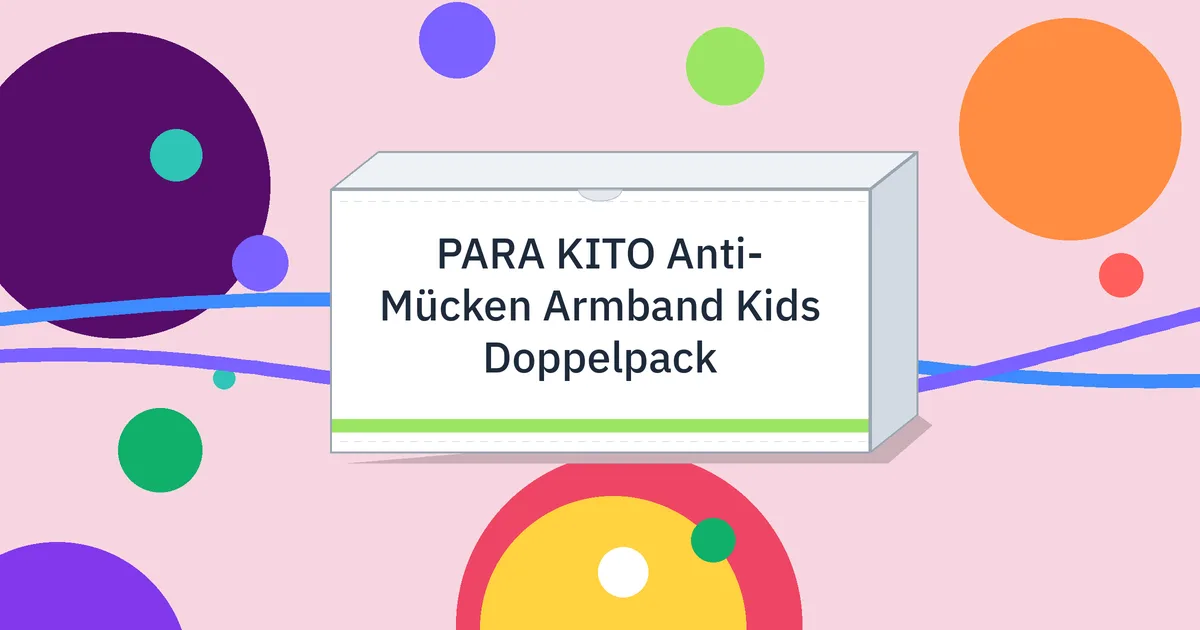 Symbolbild: Packung mit der Aufschrift PARA KITO Anti-Mücken Armband Kids Doppelpack (PZN 17448992) – Verfügbarkeit und Bezug in Apotheken in Frankfurt am Main