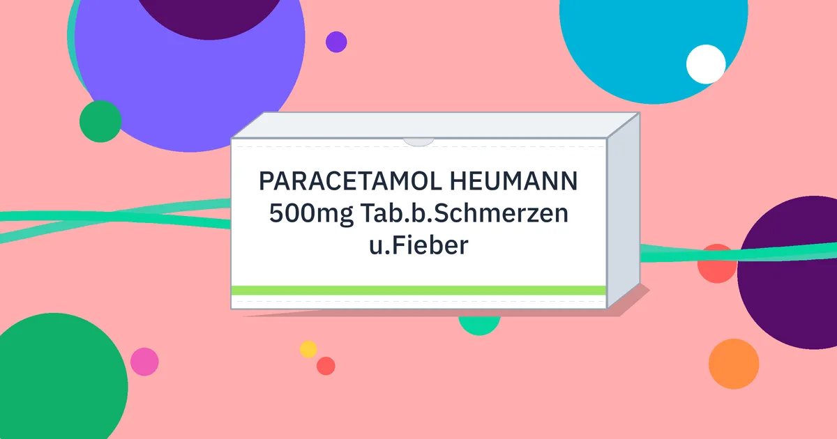 Symbolbild: Packung mit der Aufschrift PARACETAMOL HEUMANN 500mg Tab.b.Schmerzen u.Fieber (PZN 16352066) – Verfügbarkeit und Bezug in Apotheken in Frankfurt am Main