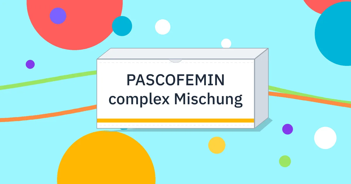 Symbolbild: Packung mit der Aufschrift PASCOFEMIN complex Mischung (PZN 14309988) – Verfügbarkeit und Bezug in Apotheken in Frankfurt am Main