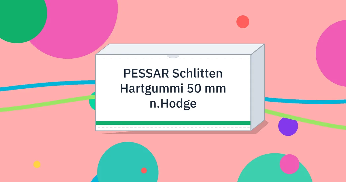 Symbolbild: Packung mit der Aufschrift PESSAR Schlitten Hartgummi 50 mm n.Hodge (PZN 01733638) – Verfügbarkeit und Bezug in Apotheken in Frankfurt am Main
