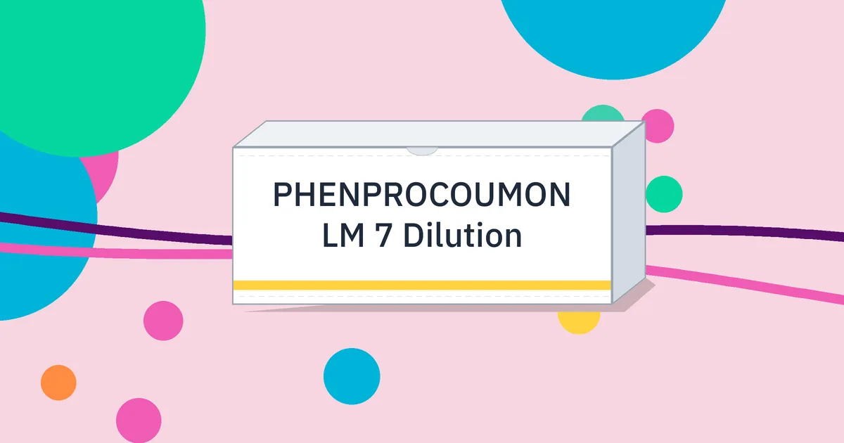 Symbolbild: Packung mit der Aufschrift PHENPROCOUMON LM 7 Dilution (PZN 13637822) – Verfügbarkeit und Bezug in Apotheken in Frankfurt am Main