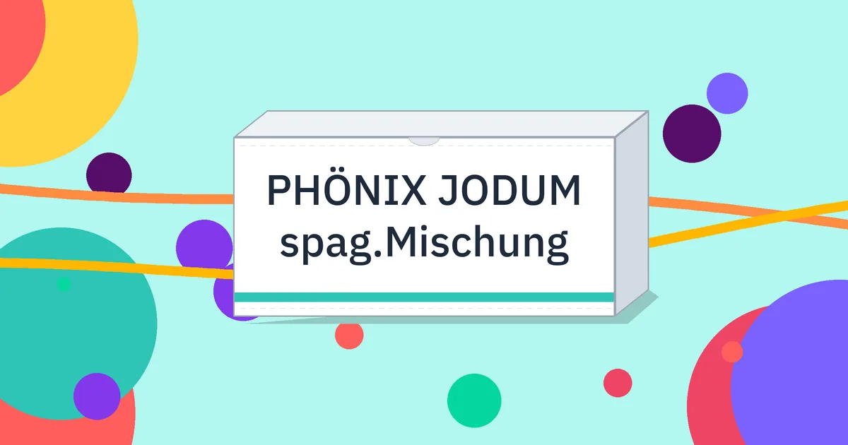 Symbolbild: Packung mit der Aufschrift PHÖNIX JODUM spag.Mischung (PZN 04223458) – Verfügbarkeit und Bezug in Apotheken in Frankfurt am Main