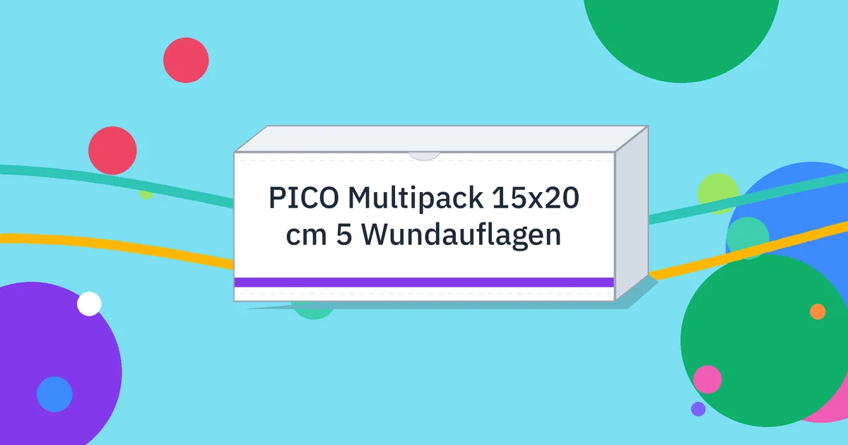 Symbolbild: Packung mit der Aufschrift PICO Multipack 15x20 cm 5 Wundauflagen (PZN 13355294) – Verfügbarkeit und Bezug in Apotheken in Frankfurt am Main
