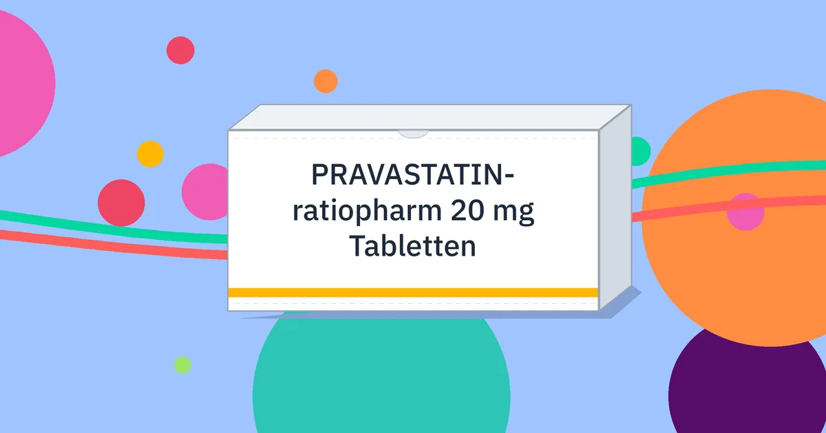 Symbolbild: Packung mit der Aufschrift PRAVASTATIN-ratiopharm 20 mg Tabletten (PZN 00848687) – Verfügbarkeit und Bezug in Apotheken in Frankfurt am Main