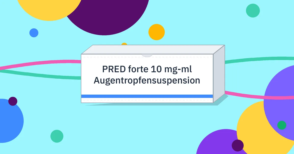 Symbolbild: Packung mit der Aufschrift PRED forte 10 mg-ml Augentropfensuspension (PZN 11282970) – Verfügbarkeit und Bezug in Apotheken in Frankfurt am Main