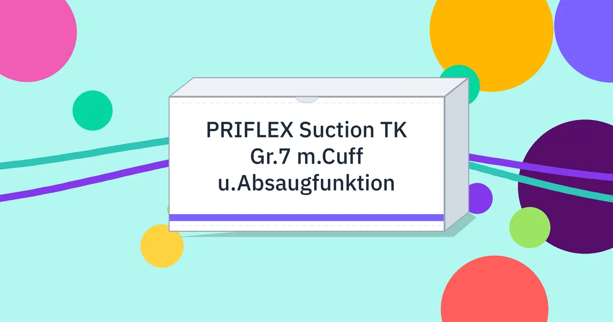 Symbolbild: Packung mit der Aufschrift PRIFLEX Suction TK Gr.7 m.Cuff u.Absaugfunktion (PZN 14369401) – Verfügbarkeit und Bezug in Apotheken in Frankfurt am Main