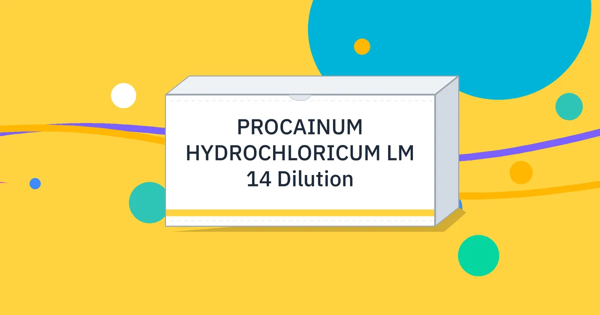 Symbolbild: Packung mit der Aufschrift PROCAINUM HYDROCHLORICUM LM 14 Dilution (PZN 13668478) – Verfügbarkeit und Bezug in Apotheken in Frankfurt am Main