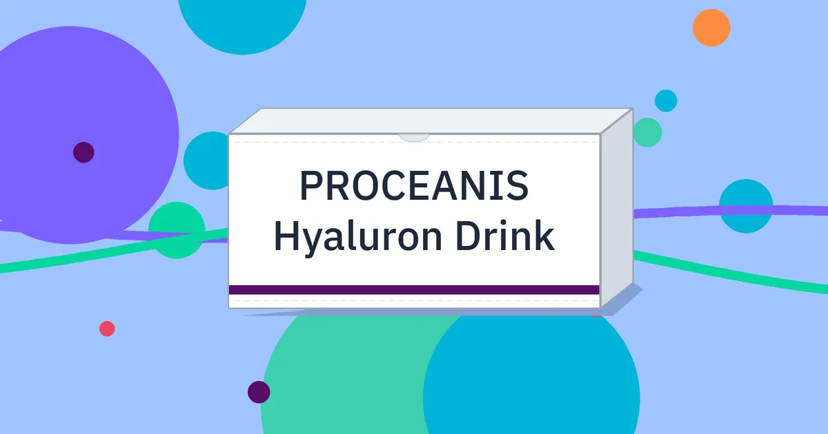 Symbolbild: Packung mit der Aufschrift PROCEANIS Hyaluron Drink (PZN 16870507) – Verfügbarkeit und Bezug in Apotheken in Frankfurt am Main