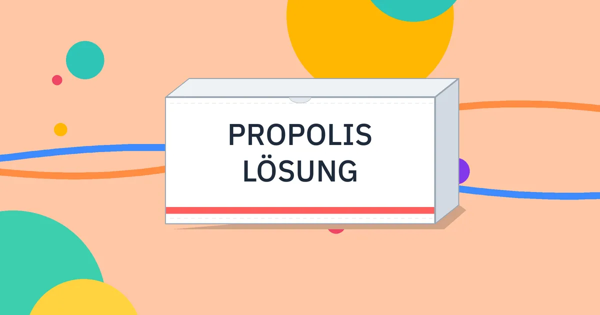 Symbolbild: Packung mit der Aufschrift PROPOLIS LÖSUNG (PZN 17895260) – Verfügbarkeit und Bezug in Apotheken in Frankfurt am Main