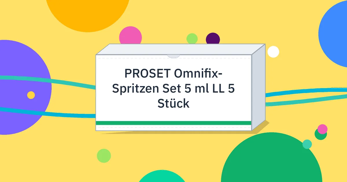 Symbolbild: Packung mit der Aufschrift PROSET Omnifix-Spritzen Set 5 ml LL 5 Stück (PZN 04835500) – Verfügbarkeit und Bezug in Apotheken in Frankfurt am Main