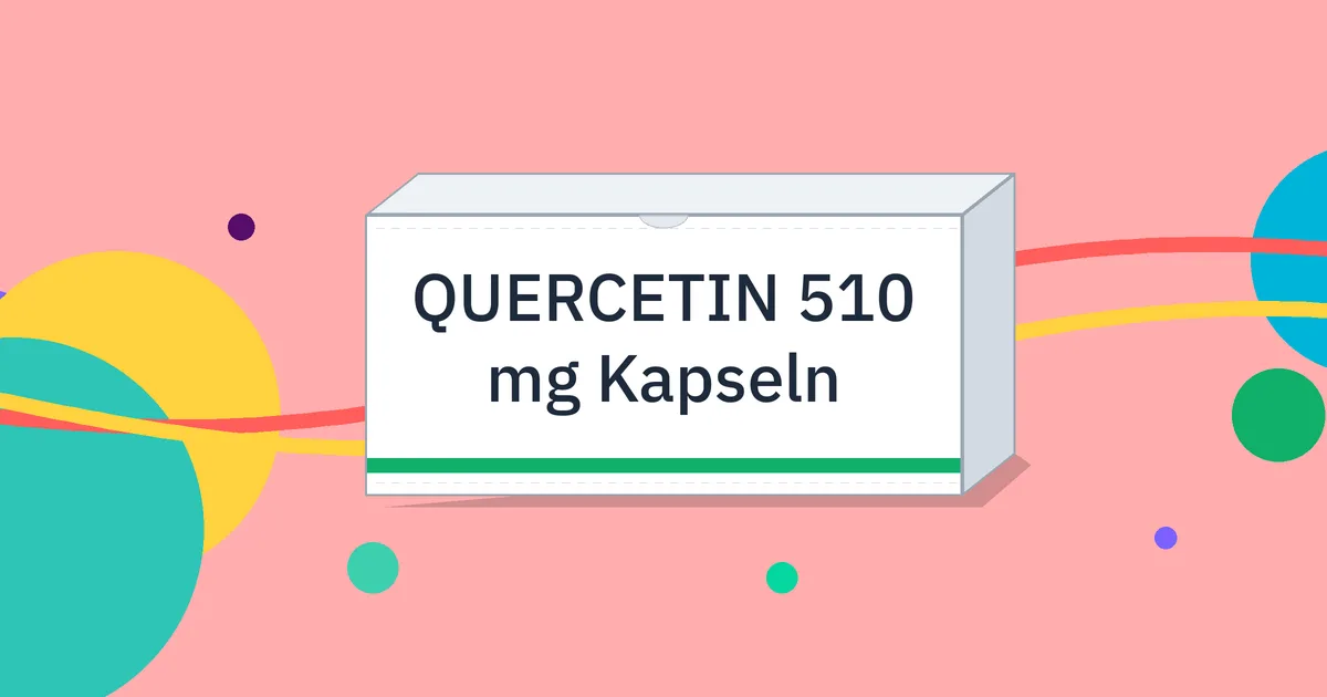 Symbolbild: Packung mit der Aufschrift QUERCETIN 510 mg Kapseln (PZN 17255632) – Verfügbarkeit und Bezug in Apotheken in Frankfurt am Main