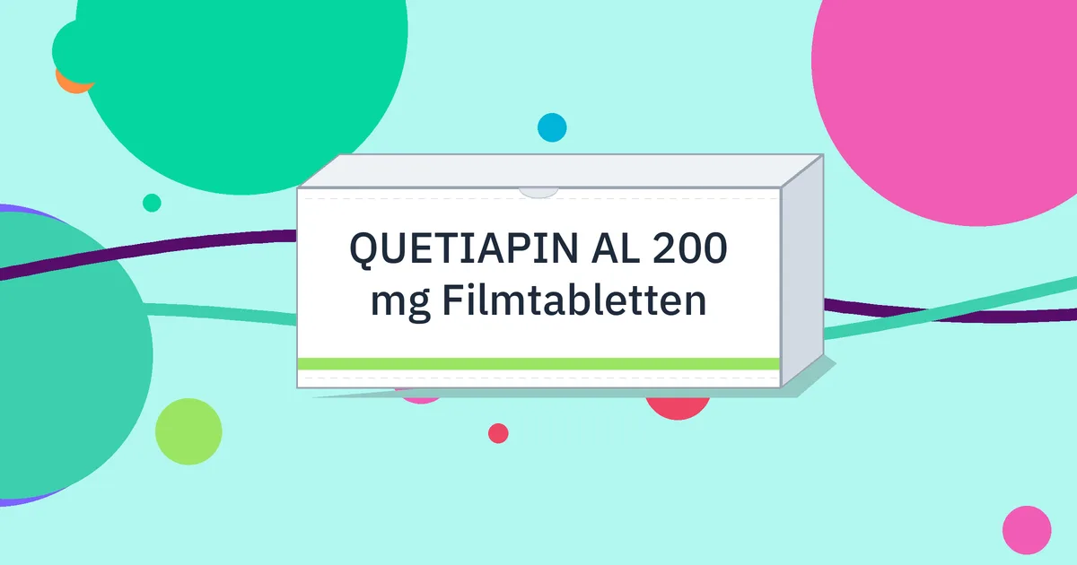 Symbolbild: Packung mit der Aufschrift QUETIAPIN AL 200 mg Filmtabletten (PZN 09283583) – Verfügbarkeit und Bezug in Apotheken in Frankfurt am Main